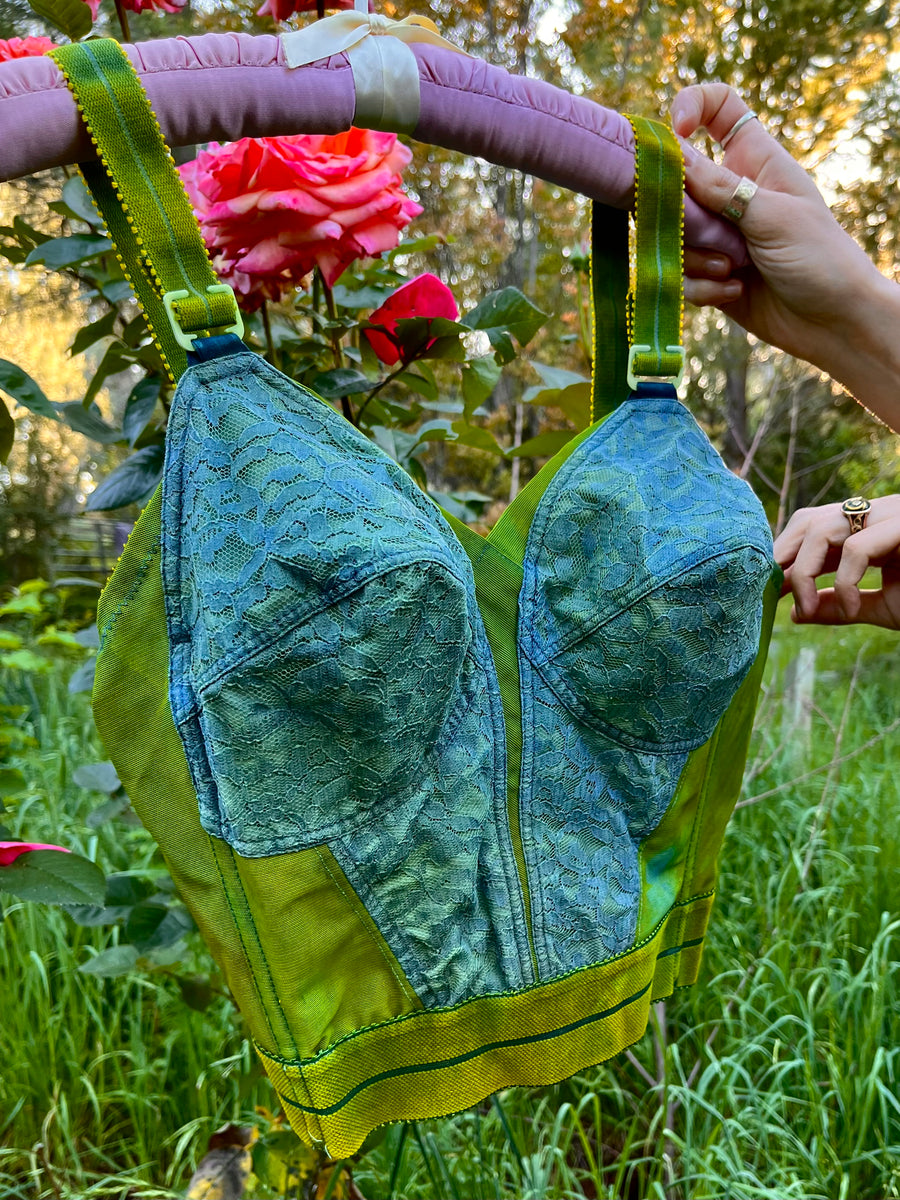 plant dyed vintage bullet longline bra bustier – the rainbow elements